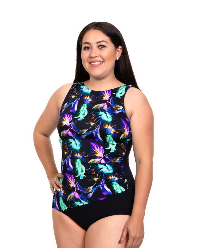 T.H.E. Drape Mastectomy Swimsuit Highest Front Neck Line Most Coverage ...